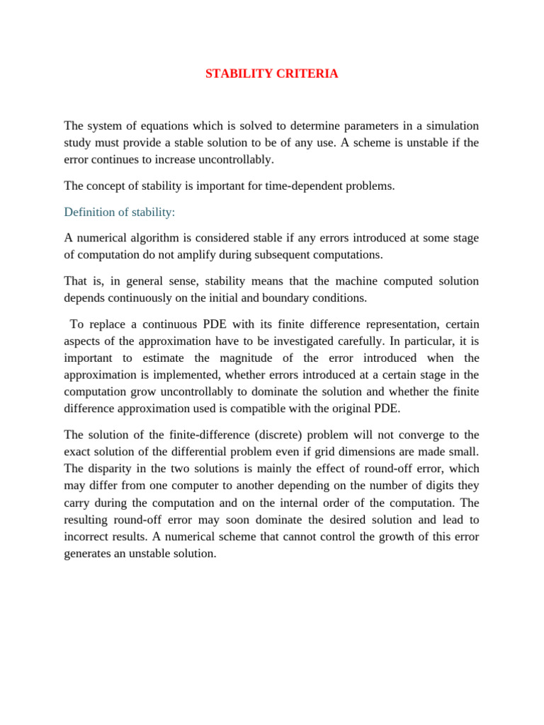 Lecture - 11 STABILITY CRITERIA | PDF