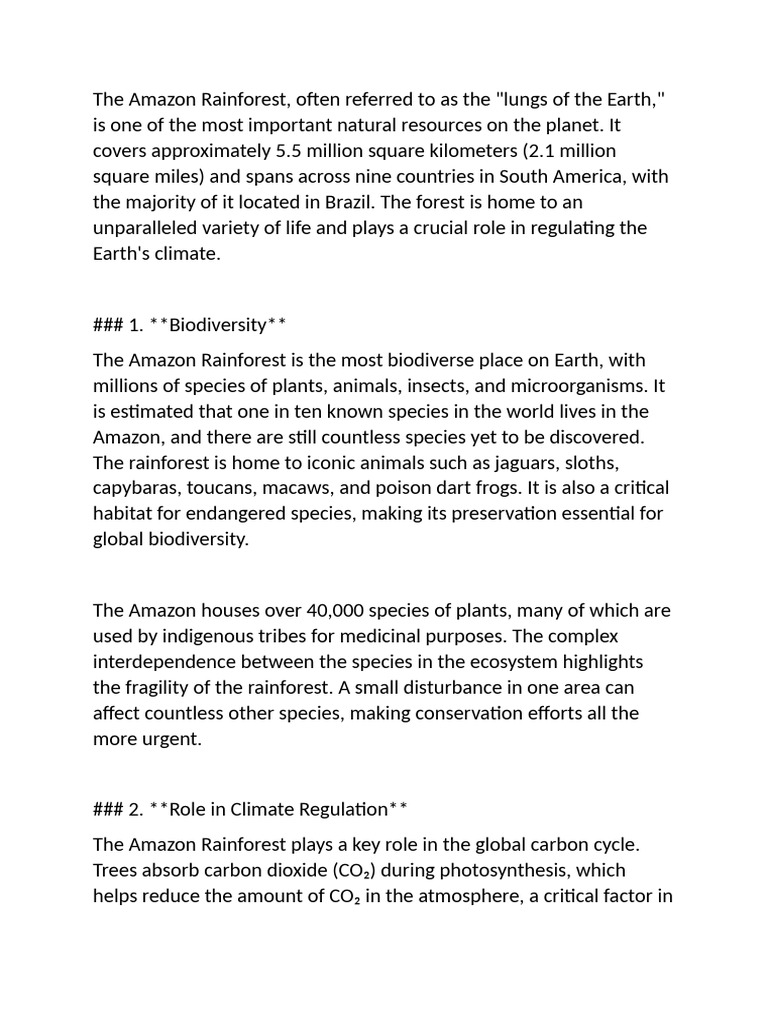 The Amazon Rainforest | PDF