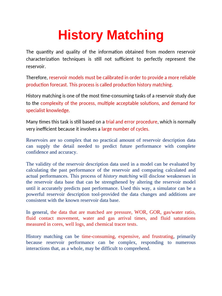Lecture - History Matching | PDF Lecture - History Matching | PDF