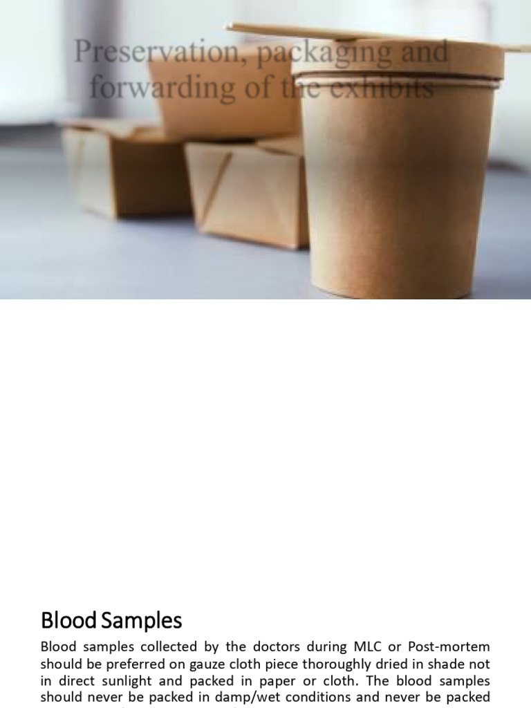 Collection and Preservation of Samples | PDF