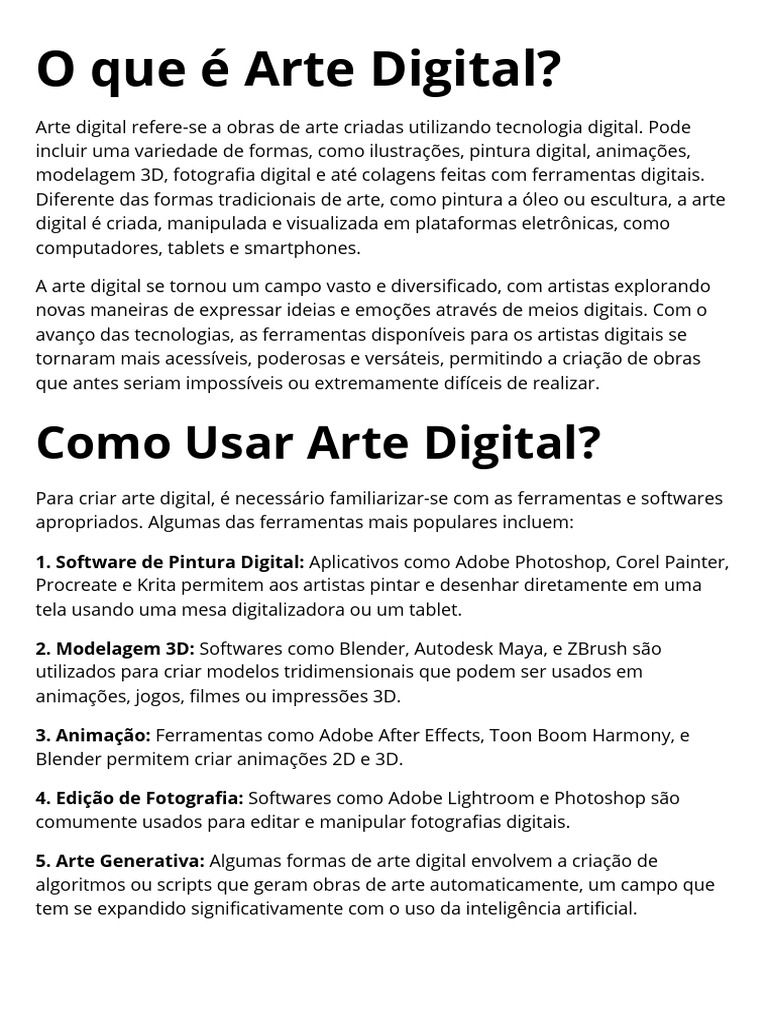 O Que É Arte Digital | PDF