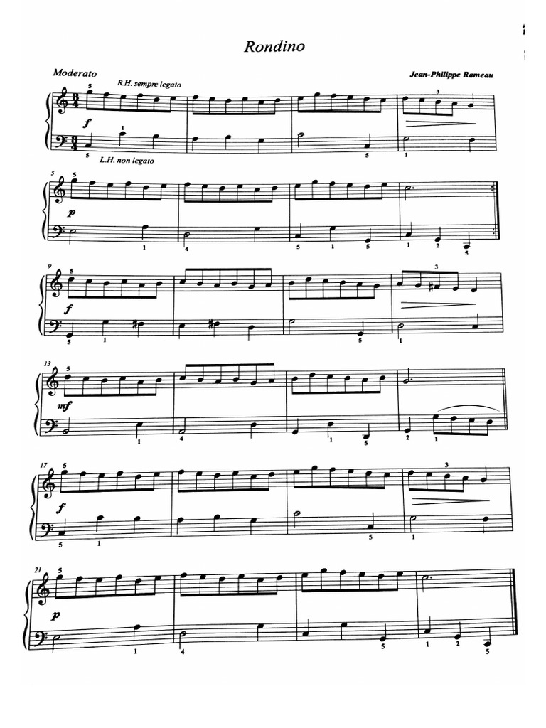 Rondino-Jean-Philippe Rameau | PDF