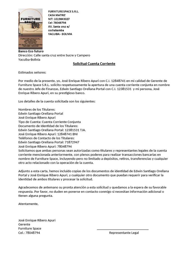 Solicitud Cta. Cte. | PDF