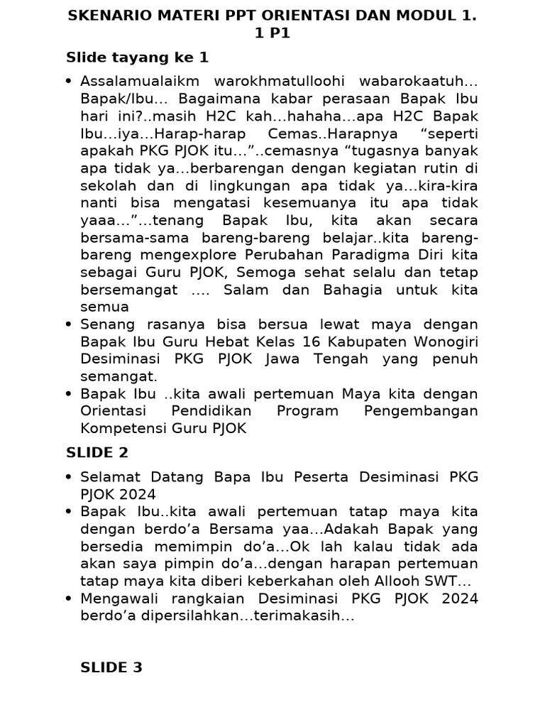 1.1. Moderasi Orientasi Dan Modul 1.1 P1 - Muhlisin | PDF