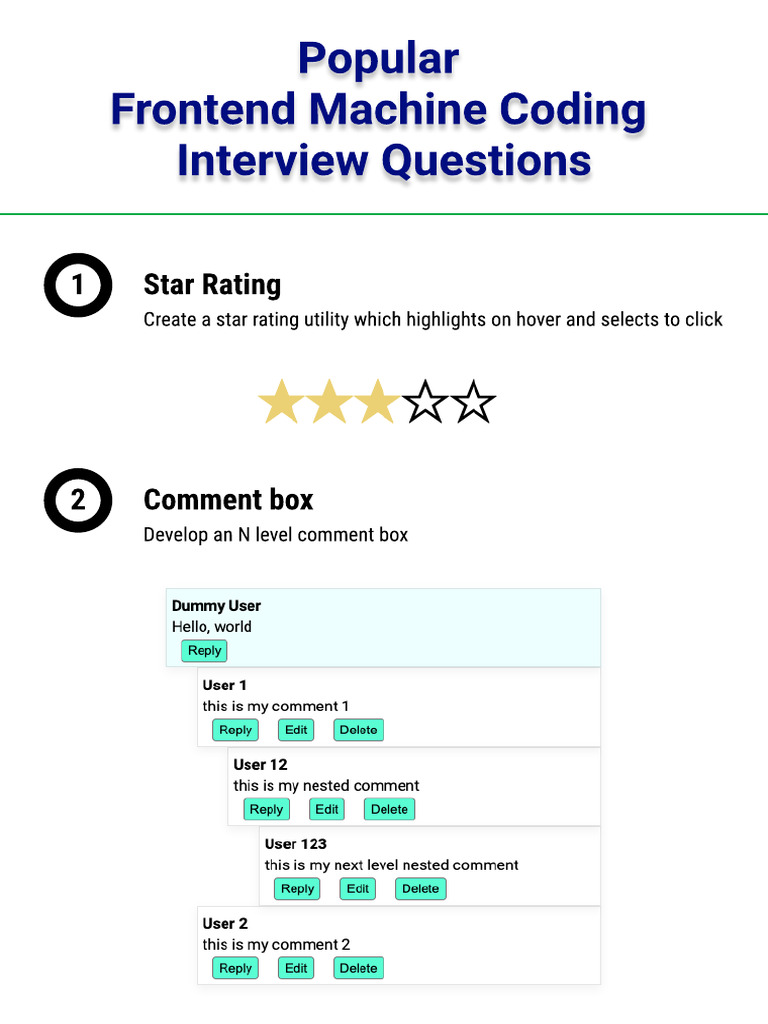 Frontend Interview Questions - Implement | PDF