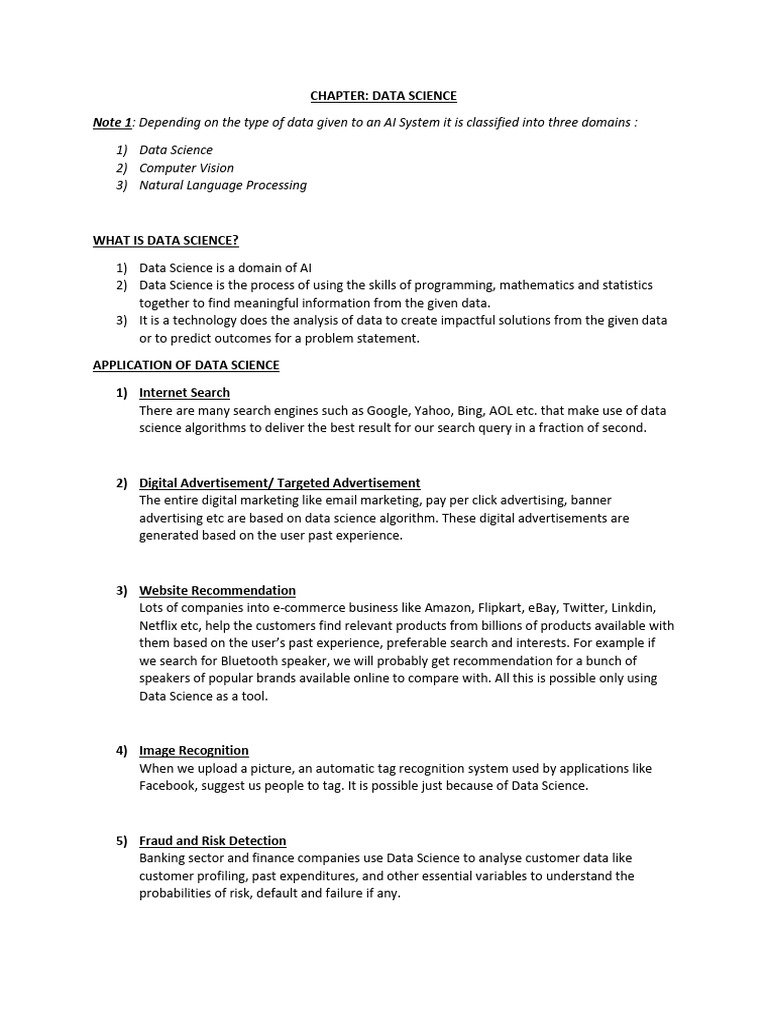 Data Science Part 1 | PDF | Data Science | Artificial Intelligence