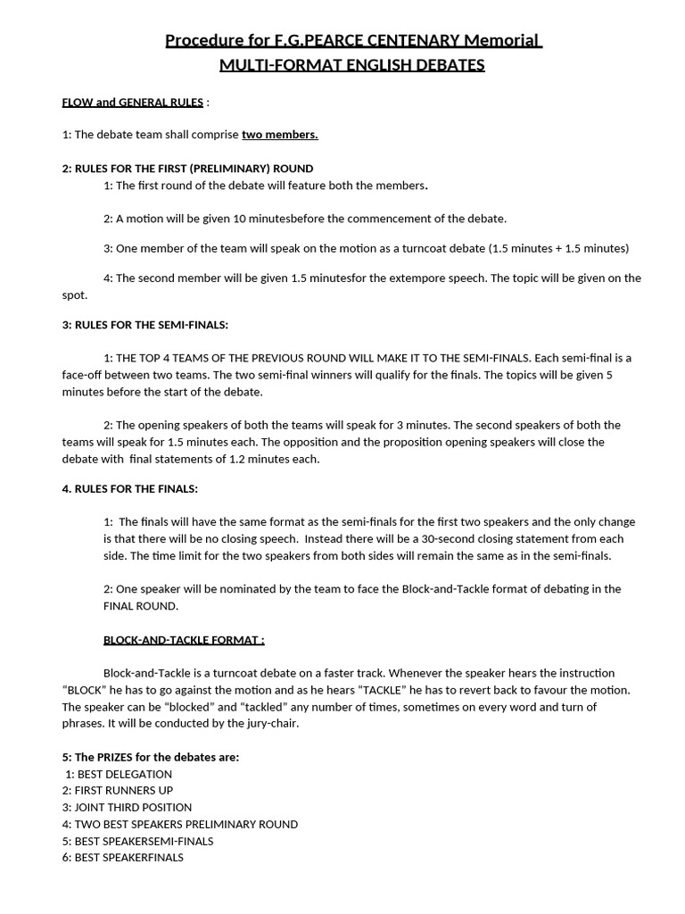 Debate Rules | PDF