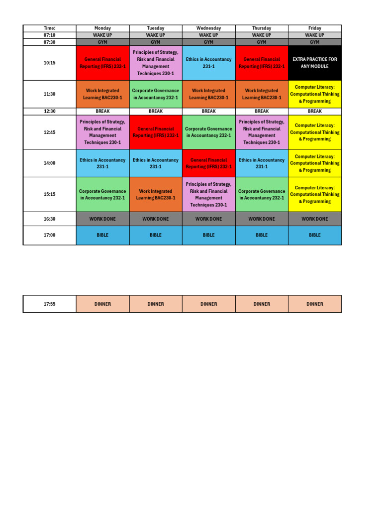Uni Schedule | PDF
