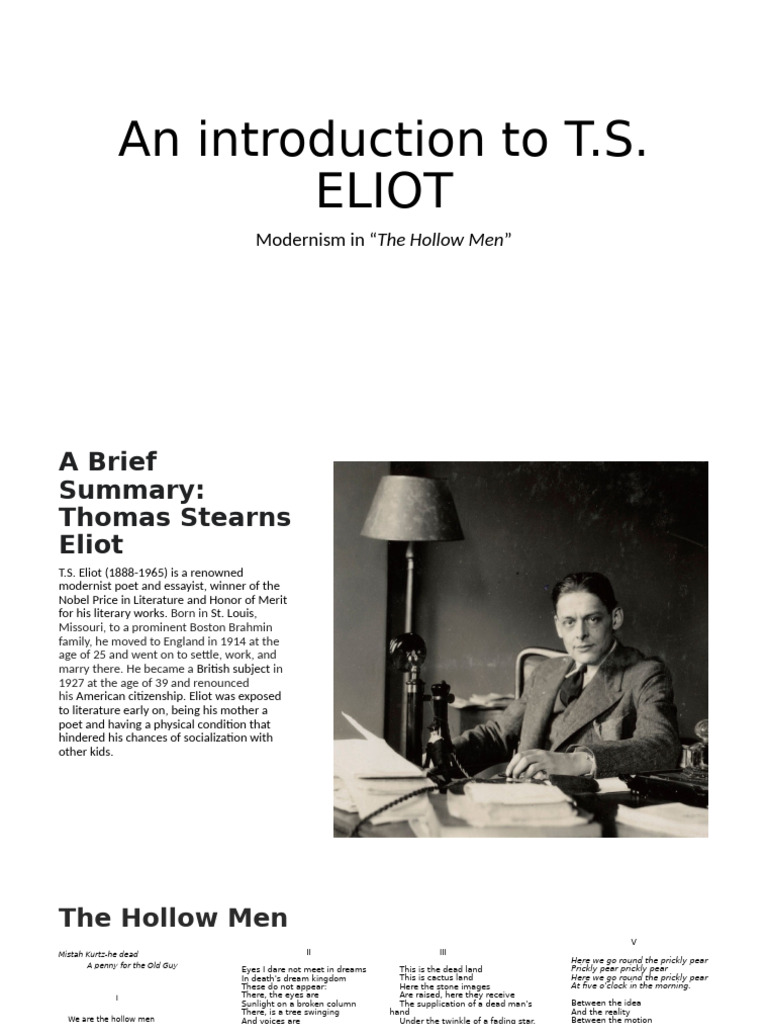An Introduction To T.S. Eliot | PDF