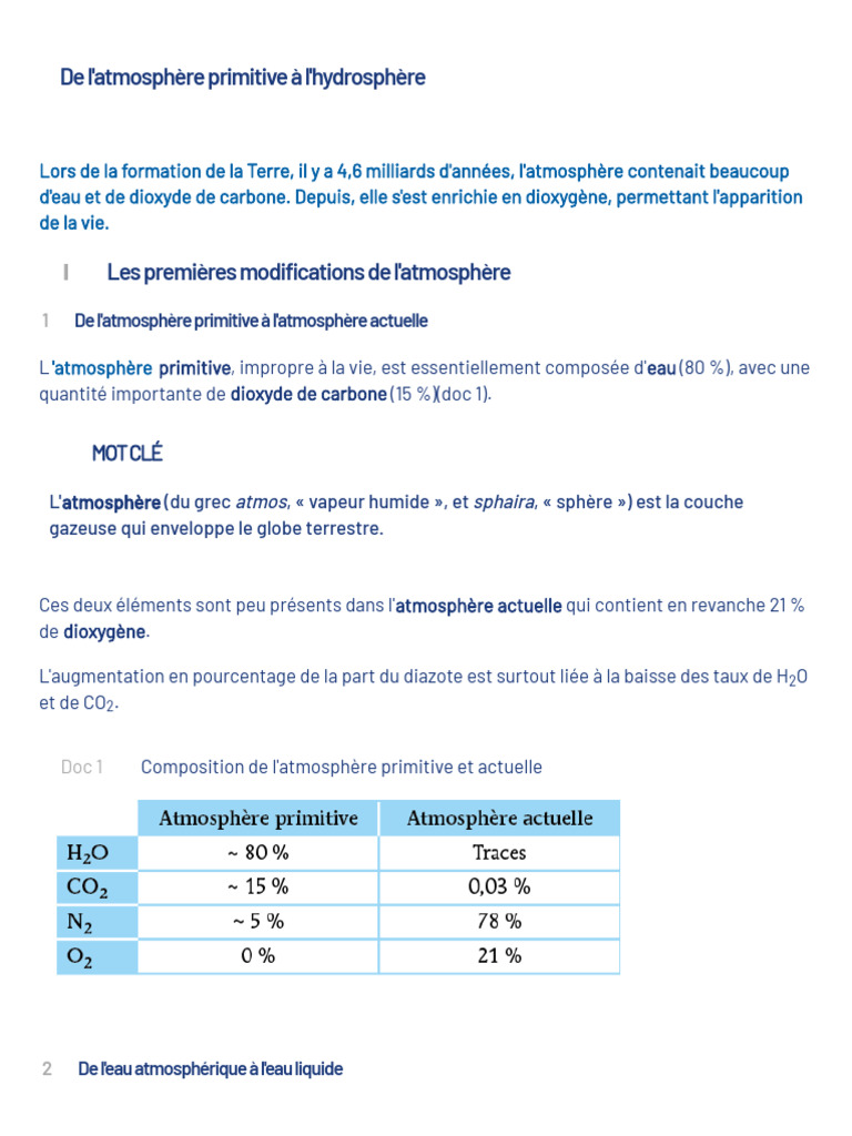 De L Atmosphere Primitive L Hydrosphere | PDF