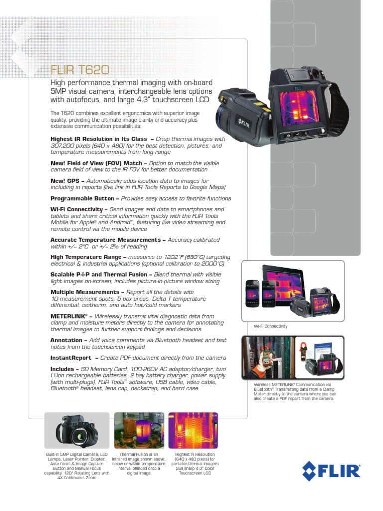 FLIR T620 Datasheet | PDF