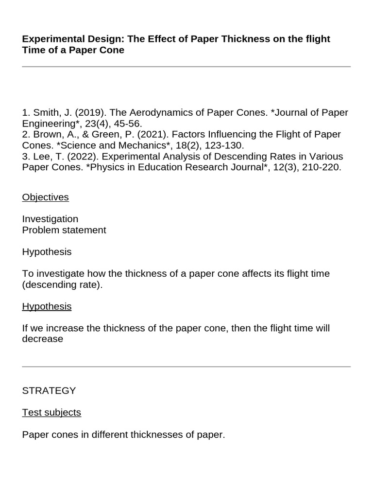 Experiment Design Format 2021 | PDF