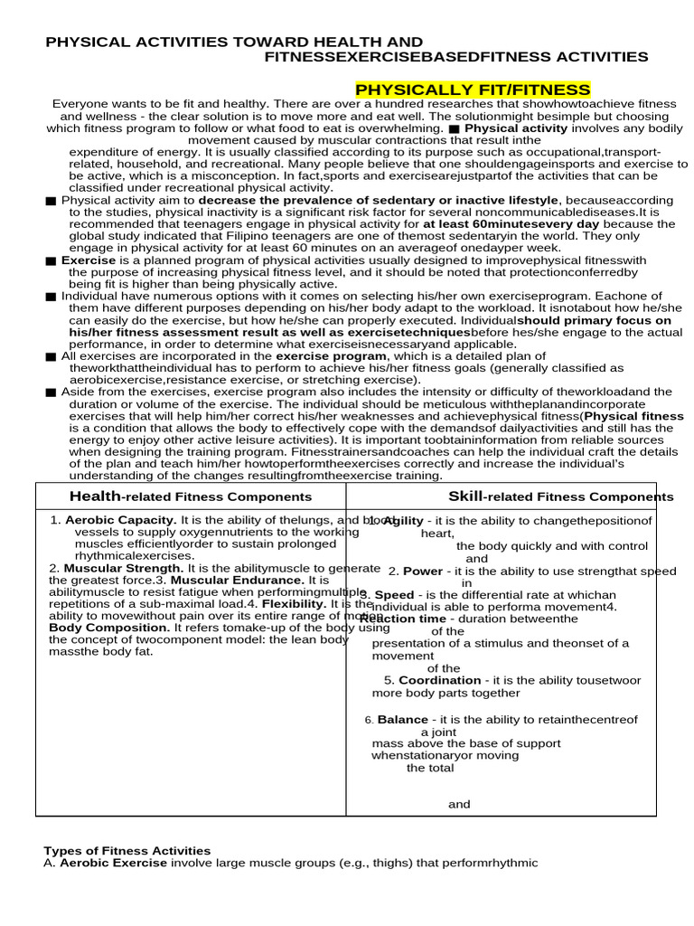 Physical Fitness | PDF