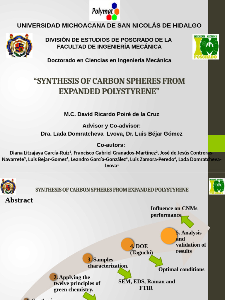 Synthesis of Carbon Spheres From Expanded Polystyrene | PDF