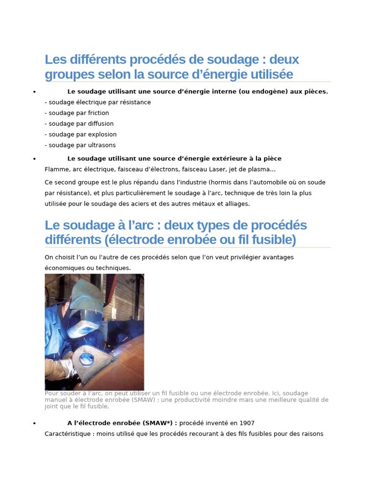 Les Différents Procédés de Soudage | PDF