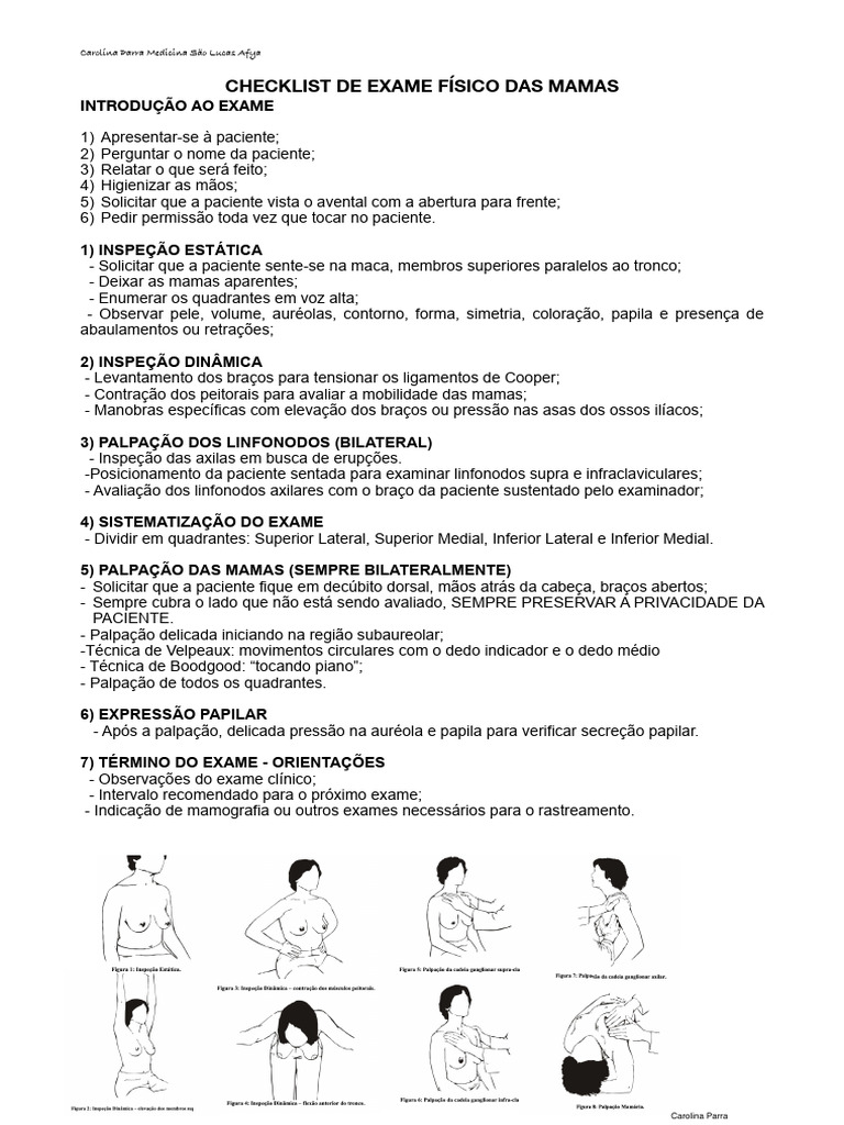 Exame Fisico MAMAS - CheckList | PDF