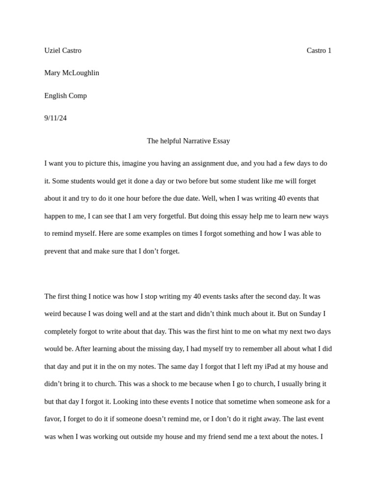 Narrative Essay Revived | PDF | Self-Improvement