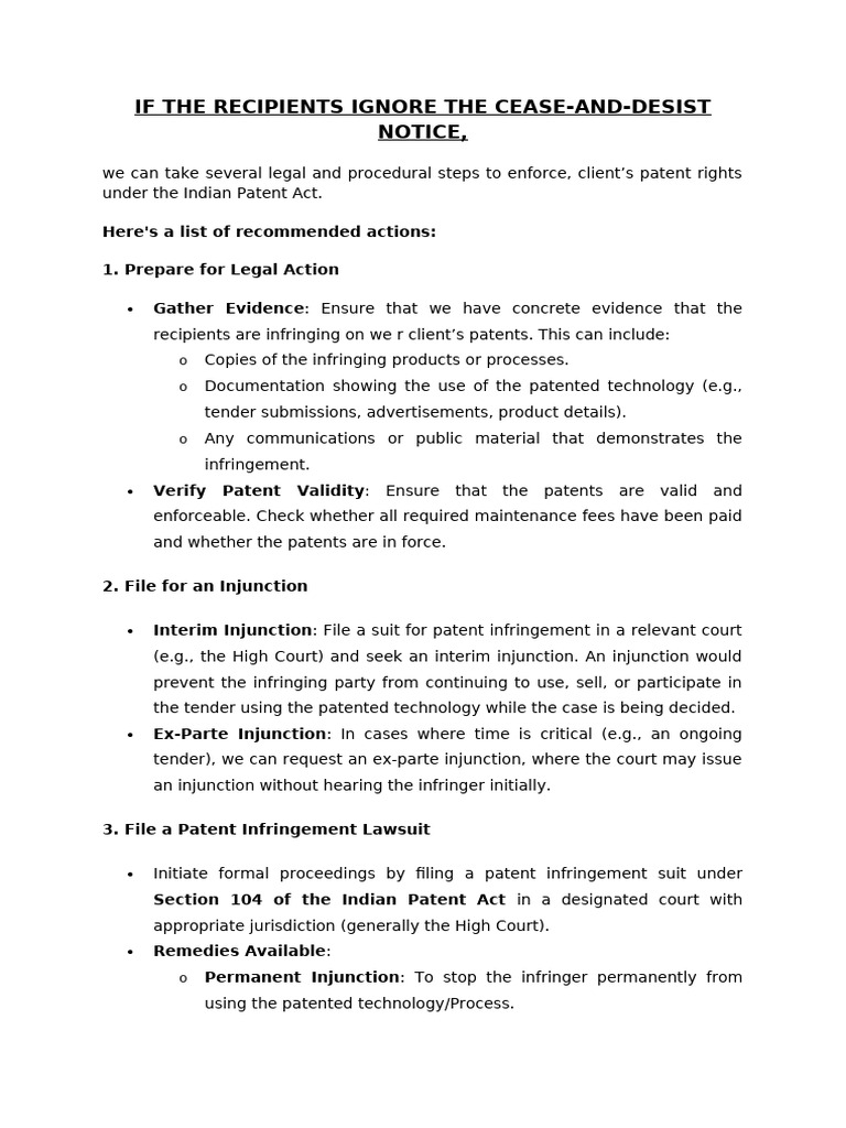List of Recommended Actions | PDF