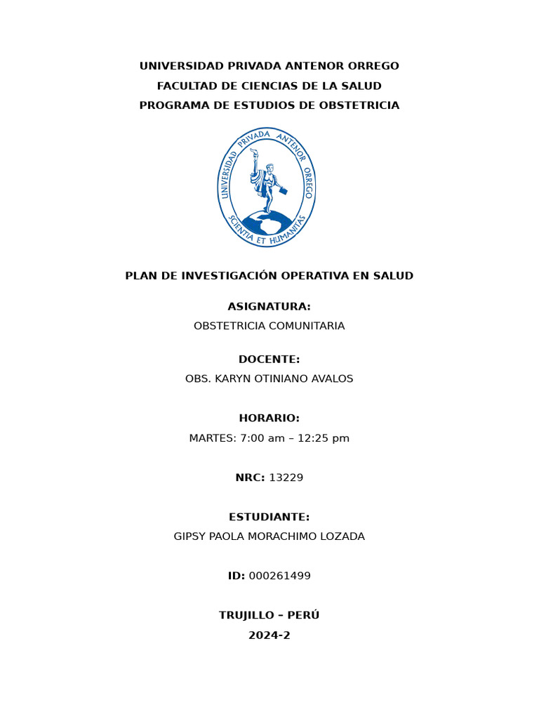 Plan Inv. Gipsy Morachimo | PDF