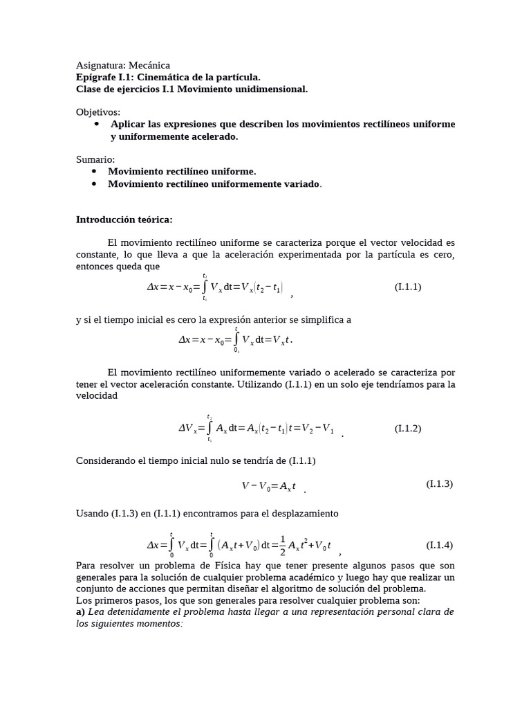CP1 Movimiento Rectilineo-Sol | PDF