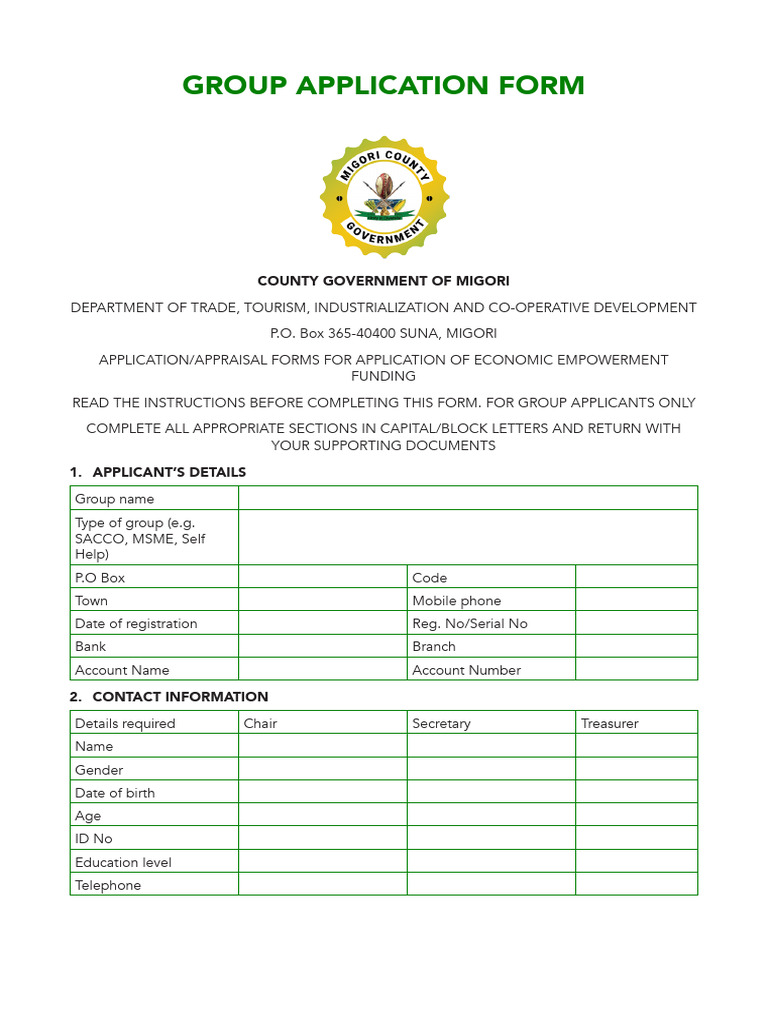 Grants Group Application Form | PDF