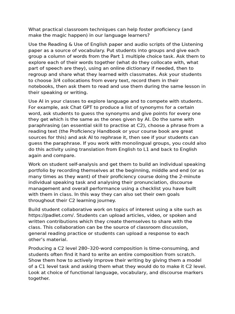 C2 Teaching Tips | PDF