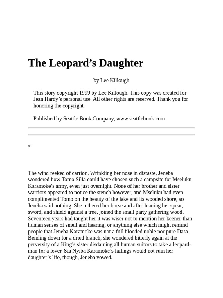 The Leopards Daughter - Lee Killough | PDF