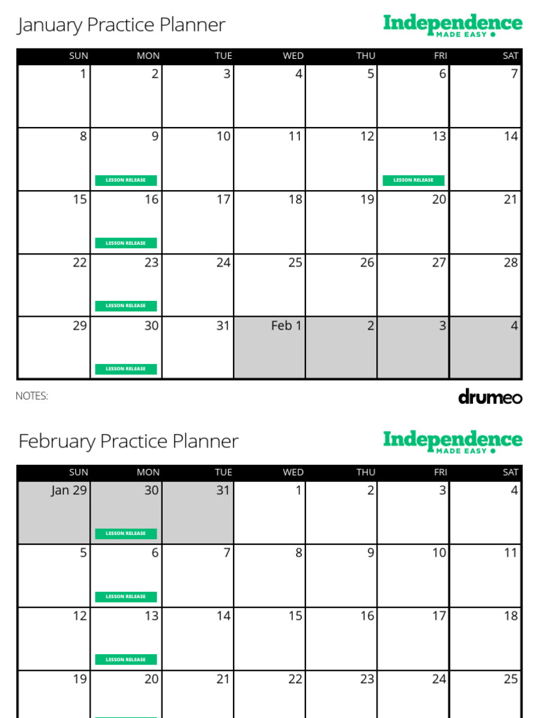 Ime w00 Practice Planner Color | PDF
