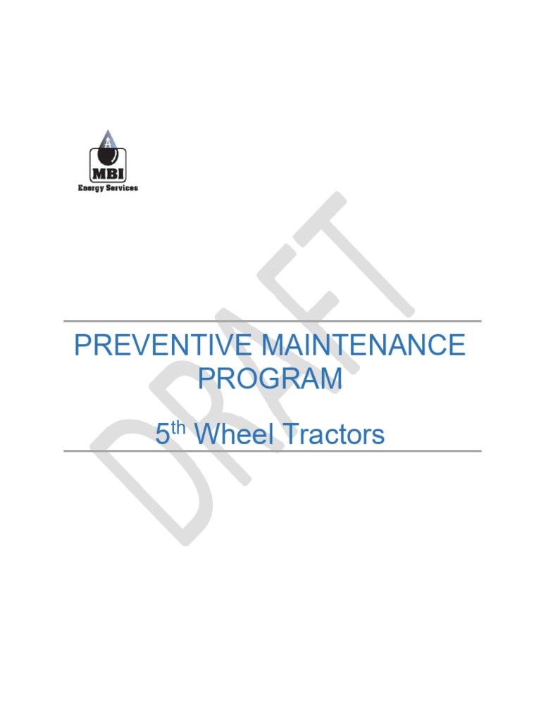 PM Program For 5th Wheel Tractors | PDF | Vehicles | Business