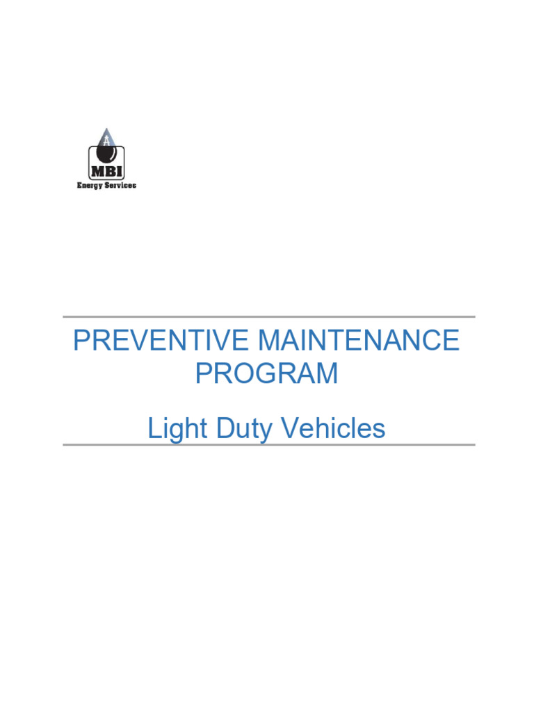 Preventive Maintenance for Light Duty Vehicles | PDF | Vehicles | Business