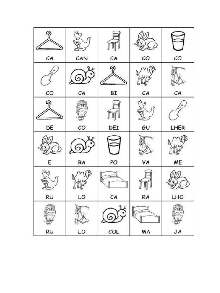 Jogos Das Sílabas Letra C | PDF
