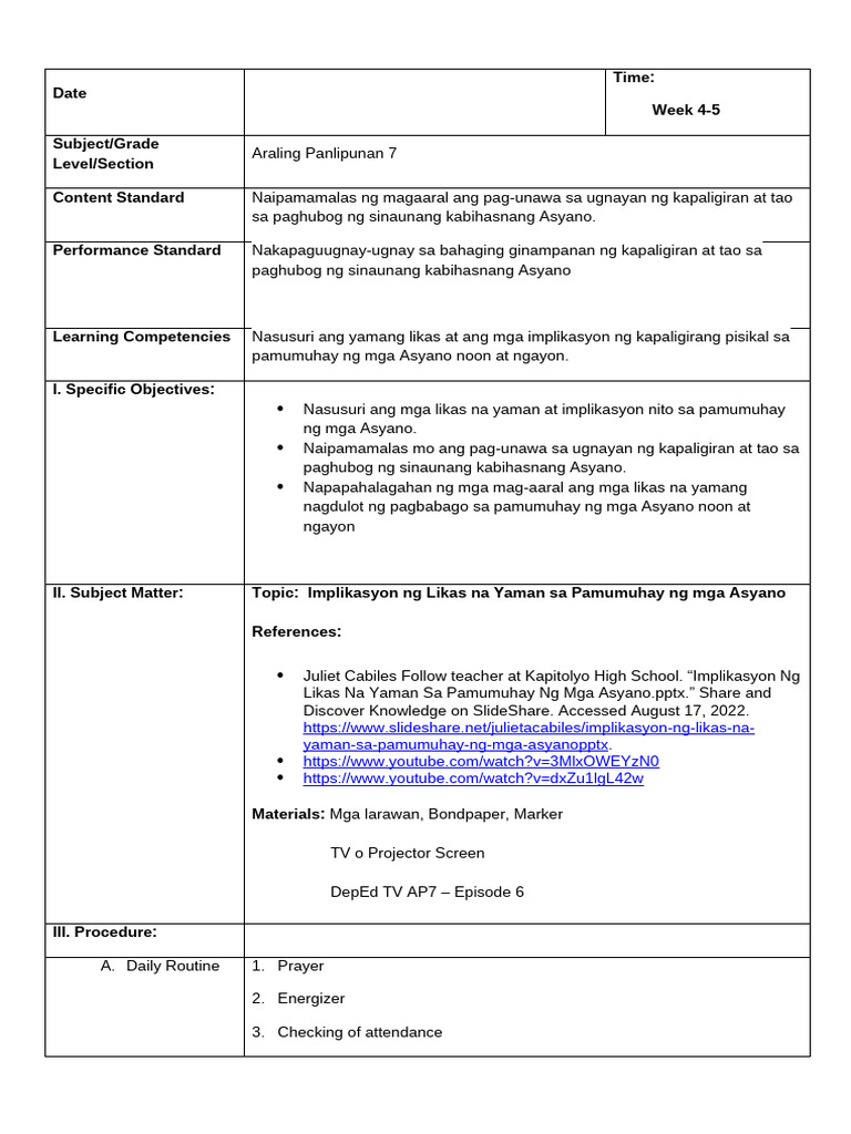 LP AP7 - Q1 - Week 4 and 5 - Villacampa, JC | PDF