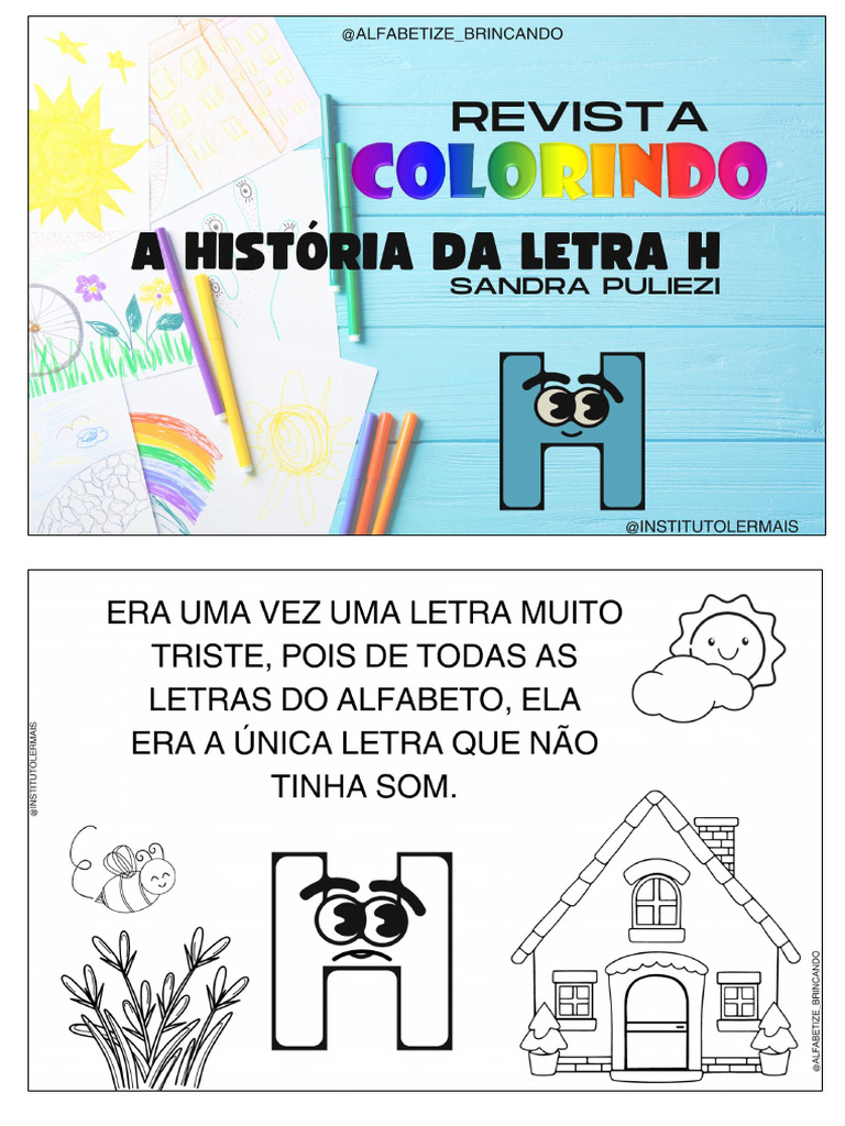 A História Da Letra H - Livro para Colorir | PDF