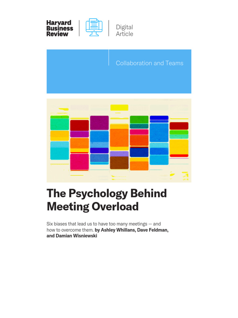 The Psychology Behind Meeting Overload | PDF