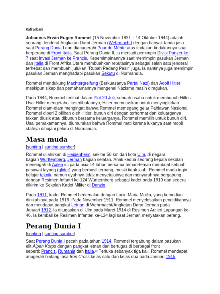 Rafi Arbani Edwin Rommel | PDF