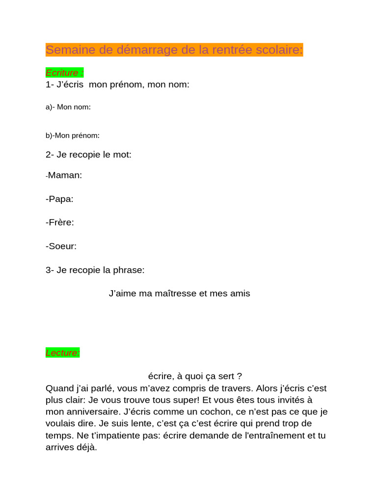 Evaluation Diagnostique CP | PDF