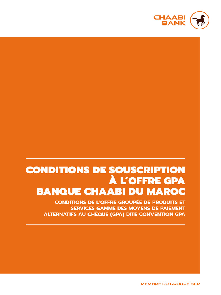 Chaabi-Bank convention-GPA 071123 | PDF