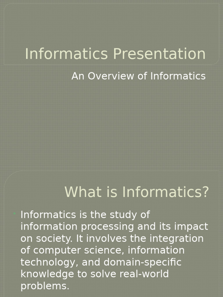Informatics Presentation | PDF