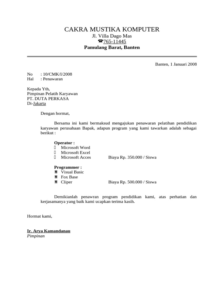 Surat Cakra Mustika Komputer | PDF