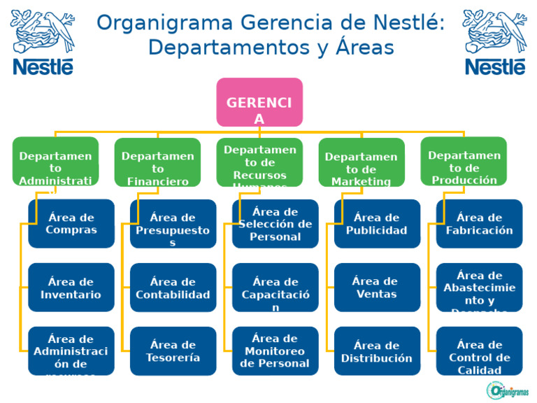 Organigrama de Nestle Gerencia General Plantilla | PDF