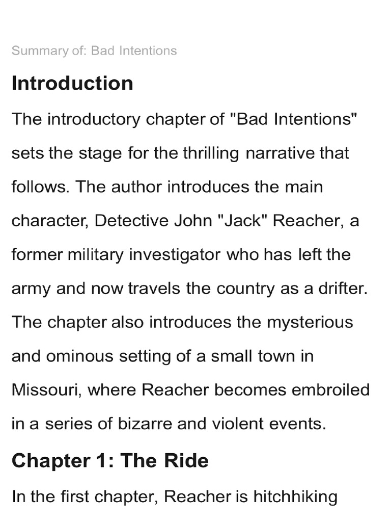 Bad Intentions | PDF