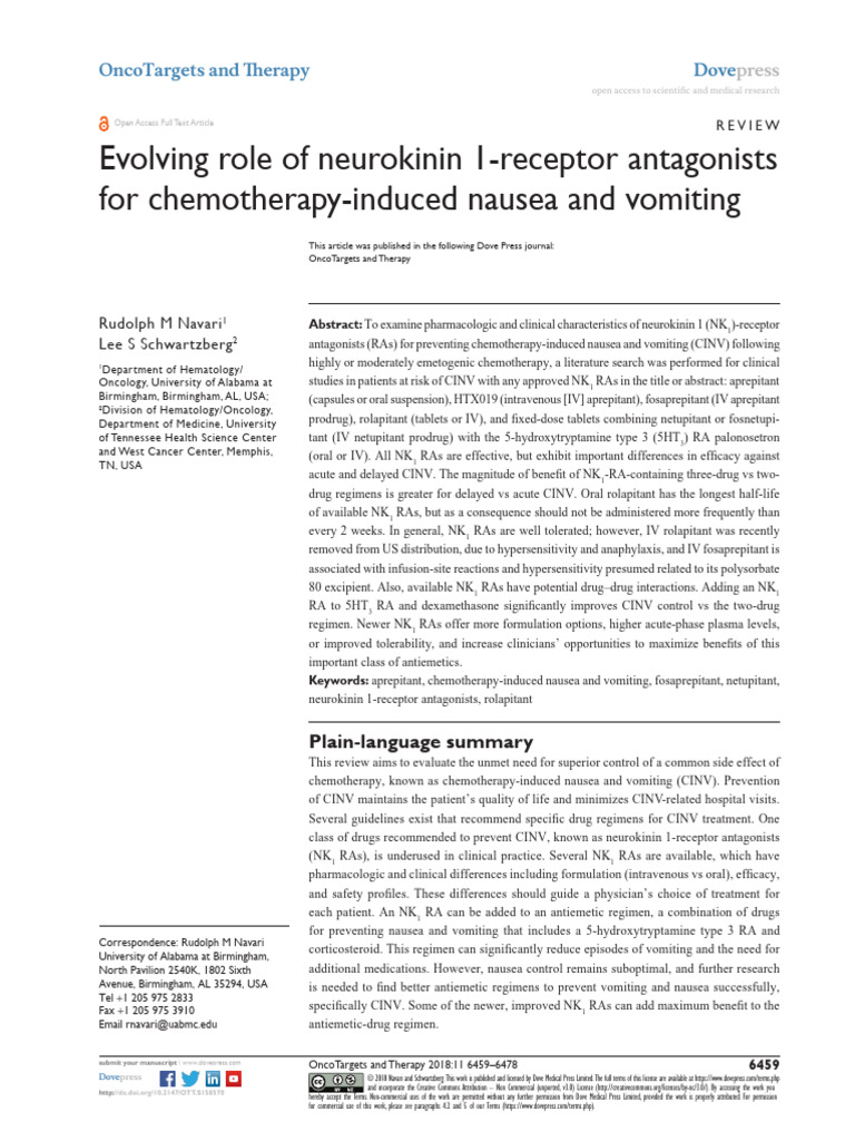 NK1-RA in CINV | PDF