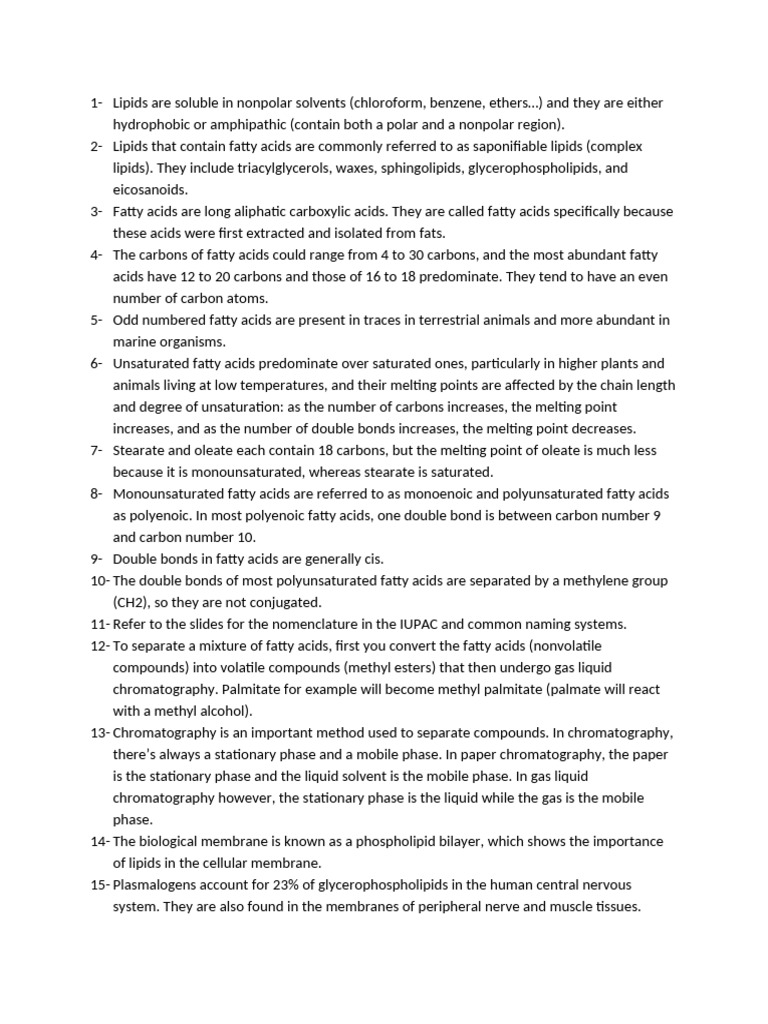 BIOL 220 Lipids | PDF