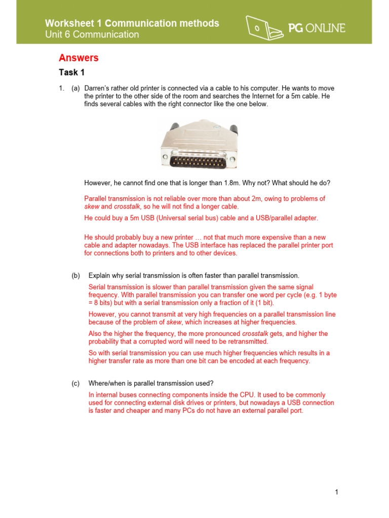 Transmmission Worksheet 1 Answers PDF | PDF