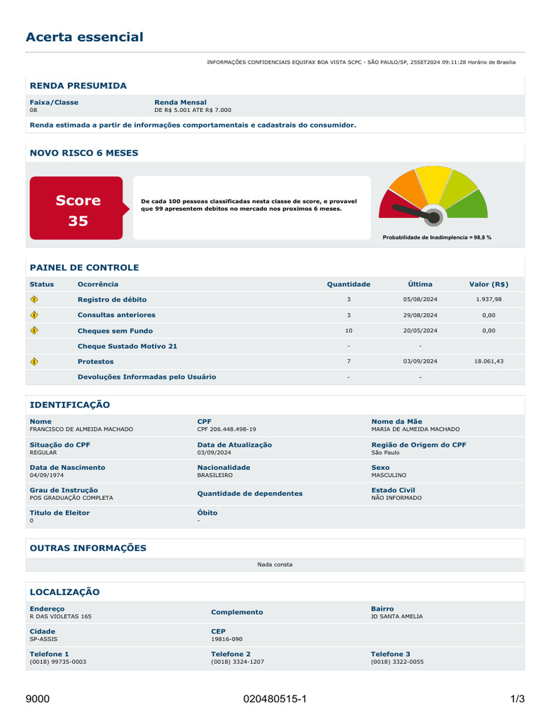 Score 35: Acerta Essencial | PDF