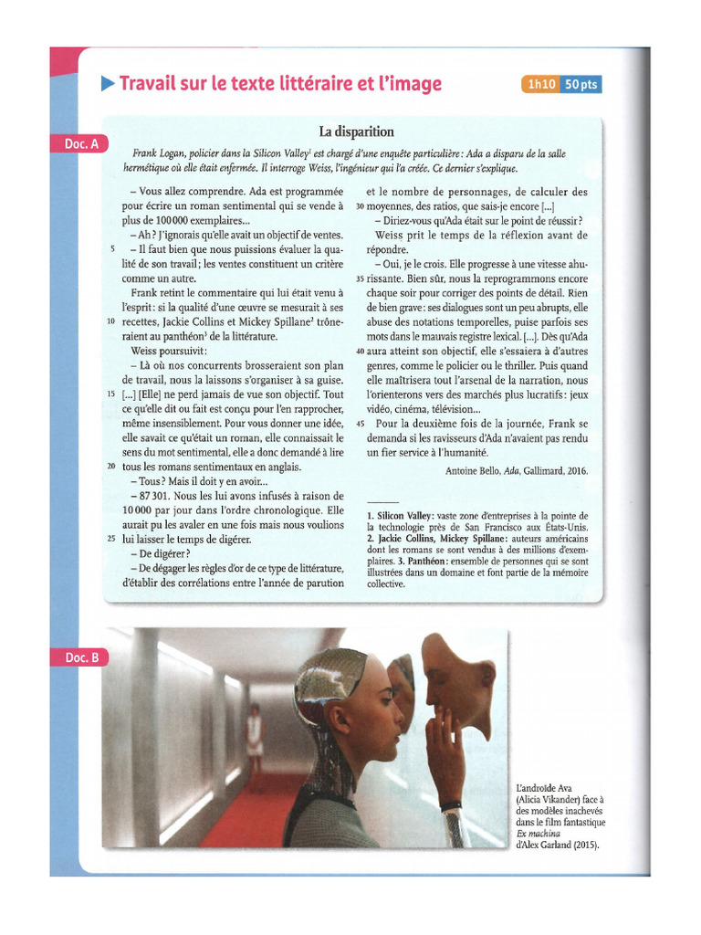 E... Entraînement Type Brevet Texte Image Et Questions | PDF