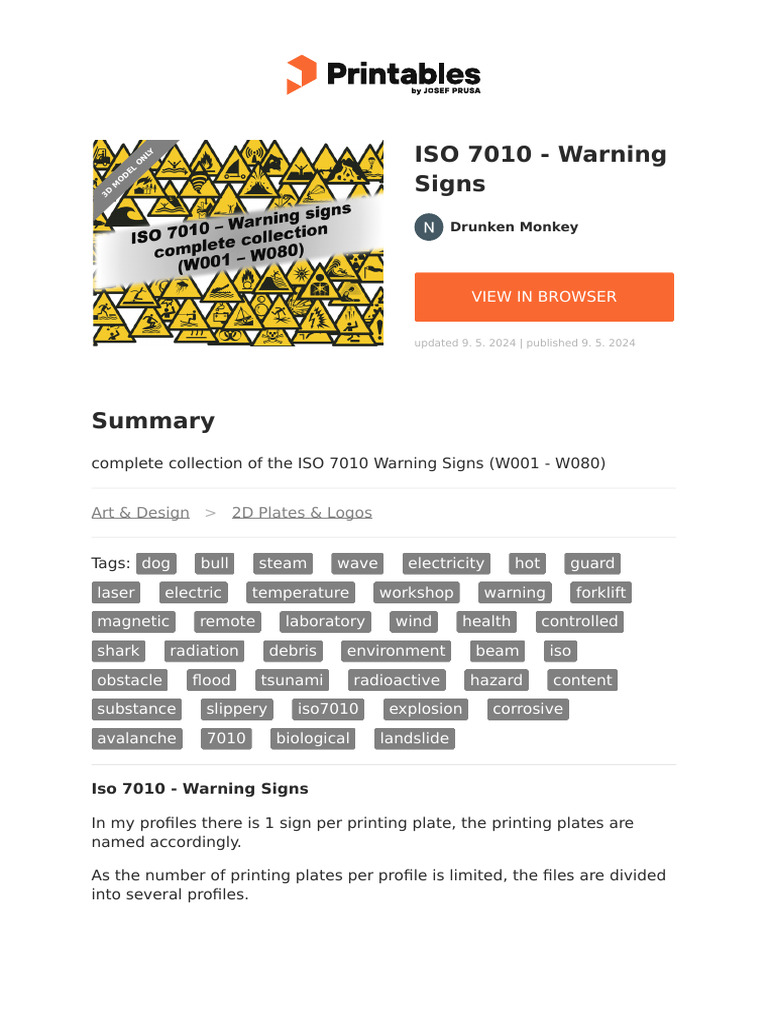 Iso 7010 Warning Signs | PDF