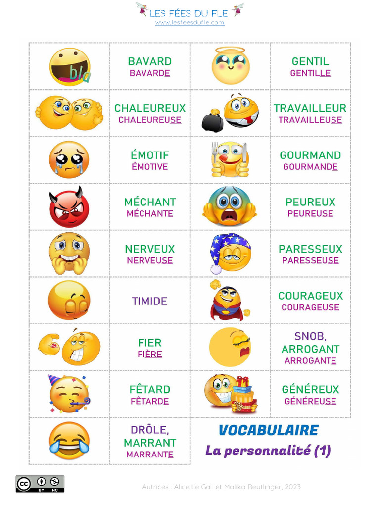 A1-A2 - Domino - La - Personnalité-Partie - 1 - Réponses©les - Fées ...