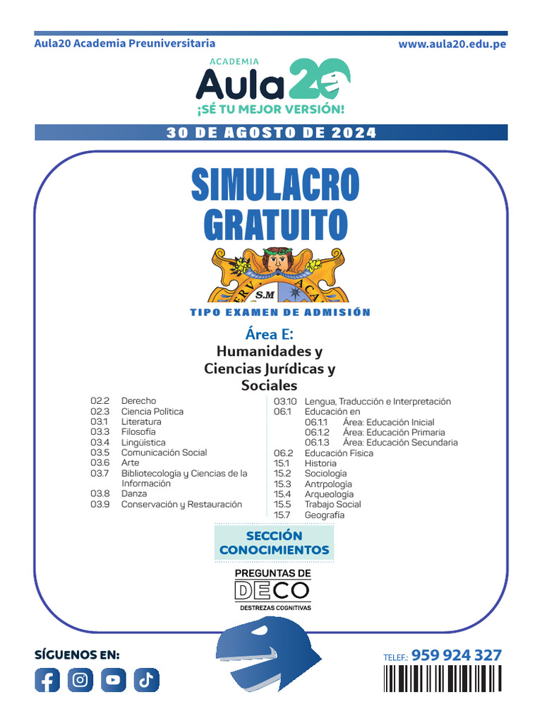 Oficial Ciclo Regular General Simulacro s16 - e - Conocimiento | PDF