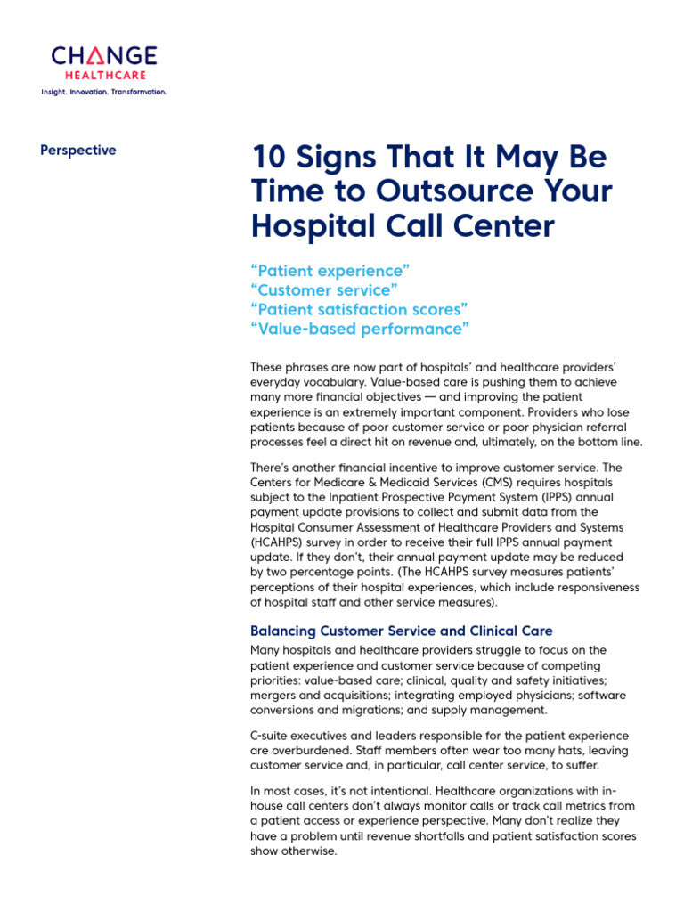 Change - Patient Access Center Services 10 Signs | PDF